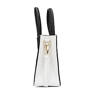 Olivia Miller Women's Fashion Ezra Mini Faux PU Leather, White Crossbody Tote Satchel Bag w Removable n Adjustable Strap Everyday Small Evening Casual Work Purse Handbag