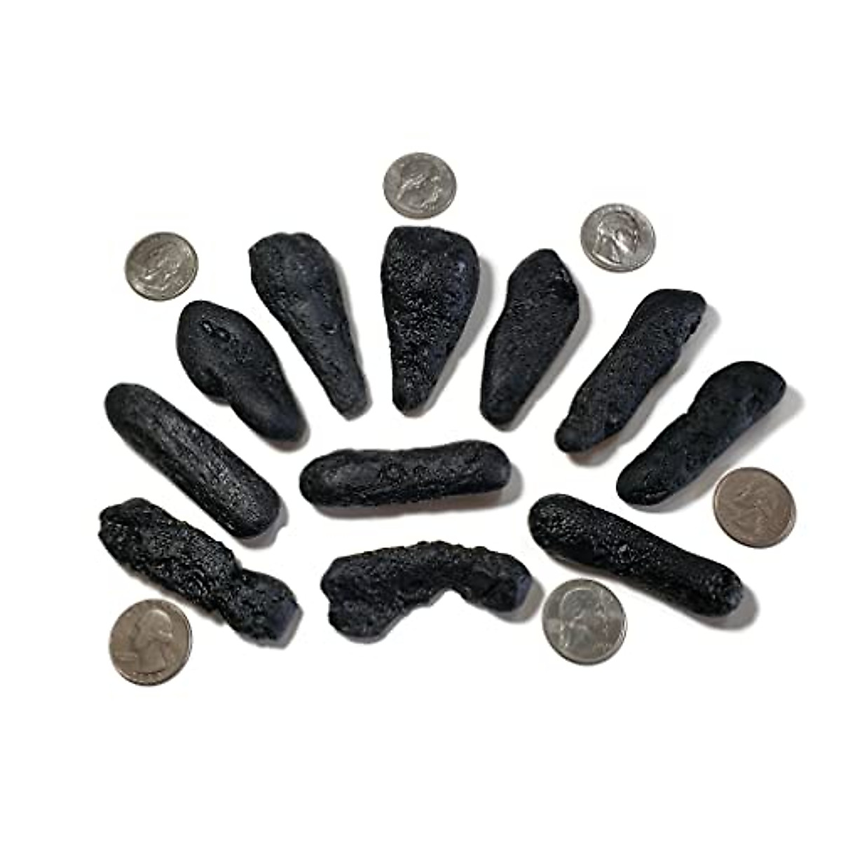 1pc Indochinite Super Black Tektite 38-67mm Specimen Very Rare Glass Naturally Formed from Meteorite Impact & Found in The Vietnam Area of The Strewnfield