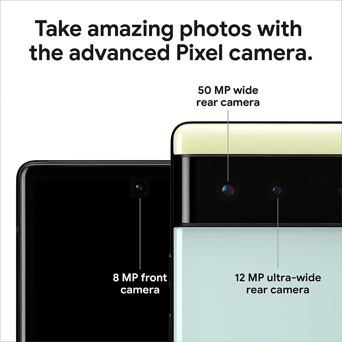 Google Pixel 6 – 5G Android Phone - Unlocked Smartphone with Wide and Ultrawide Lens - 256GB - Sorta Seafoam