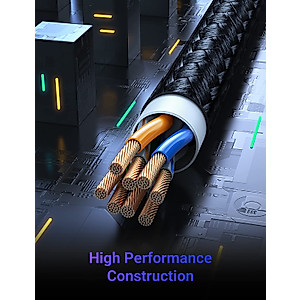 UGREEN Cat 6 Ethernet Cable Braided Cat6 Gigabit High Speed 1000Mbps Internet Cable RJ45 Shielded Network LAN Cord Compatible for PC PS5 PS4 PS3 Xbox Smart TV Router 6FT
