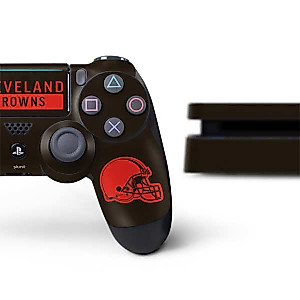 Skinit Decal Gaming Skin Compatible with PS4 Slim Bundle - Officially Licensed NFL Cleveland Browns Brown Performance Series Design