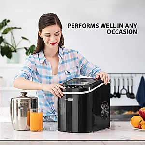 VIVOHOME Electric Automatic Ice Cube Maker Machine with Visible Window and Ice Scoop, Ice Cube Maker Machine with Hand Scoop and Self Cleaning Function