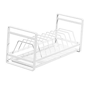 MagiDeal Steel Dish Rack Drying Plate Rack Stand Pot Lid Holder Kitchen Cabinet Organizer for Dish Plate Bowl Cup Pot Lid, Plate Holder, as described