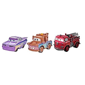 Disney Car Toys Mini Racers Vehicles, 3 Pack - Mater, Ramone, Red Exclusive