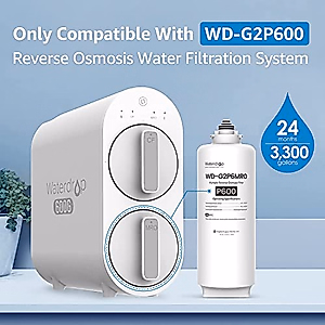 Waterdrop WD-G2P600-RO Filter, Replacement for WD-G2P600-W Reverse Osmosis System, 2-year Lifetime, Reduce PFAS