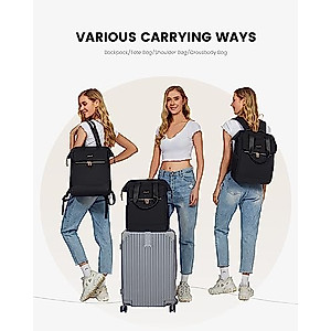 LOVEVOOK Laptop Backpack for Women Men, 15.6 Inch Work Backpacks Purse with USB Port, Waterproof Nurse Teacher Bag, Wide Open Business Travel Computer Backpack, Convertible College Tote Daypack