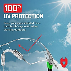 NoCry Clear Safety Glasses for Men and Women with Anti-Fog and Scratch Resistant Wrap Around Lenses, Adjustable Temples and Nose Pads — Certified ANSI Z87 Safety Glasses — 100% UV Protective Eyewear