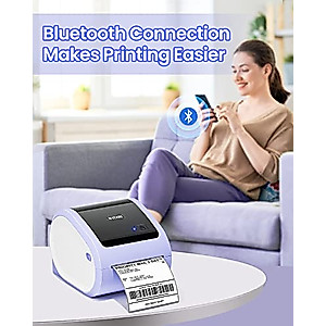 Bluetooth Shipping Label Printer 4X6 - Wireless Thermal Label Printer for Shipping Packages & Small Business - Thermal Shipping Label Printer Support with Phone, Compatible with Etsy , Shopify, UPS