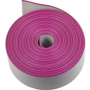 whiteeeen Flat Ribbon Cable Gray or Color or Dupont Male or Female connectors (20P Cable 1.27 Pitch for 2.54 connctor (15FT))