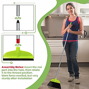Green Floor Sweeping Brooms 55” House Brooms for Sweeping Indoor Kitchenette Broom for Hardwood Floor Cleaning