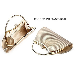 MUDUO Clutch Purses for Women Purses and Handbags Formal Wedding Party Prom Purse Money Bags (Champagne-MI)