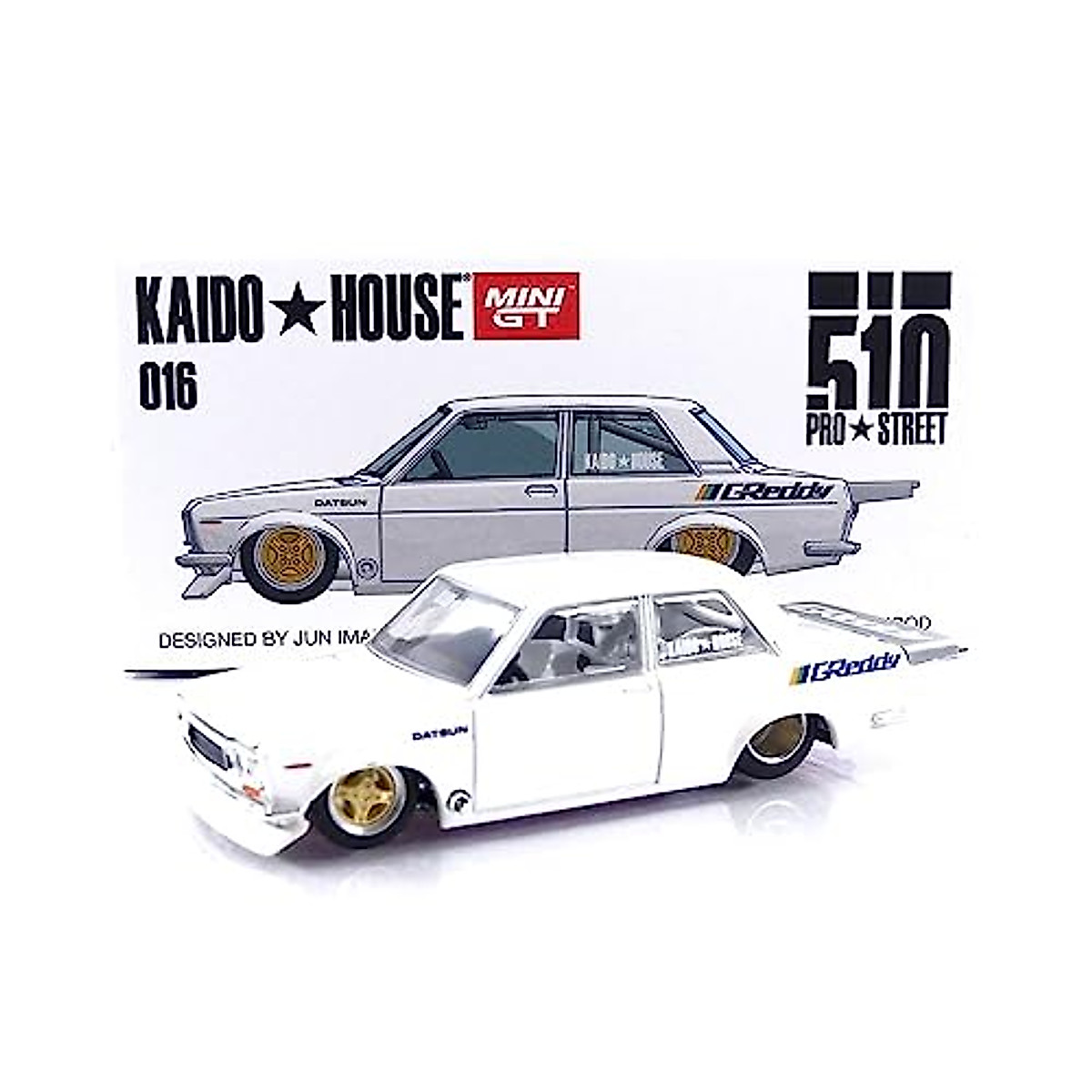 Datsun 510 Pro Street Pearl White (Designed by Jun Imai) Kaido House Special 1/64 Diecast Model Car by True Scale Miniatures KHMG016
