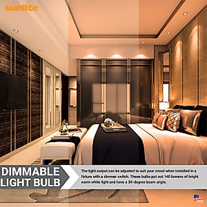 Sunlite 40765 MR11 Halogen Reflector Bulb, 10 Watt, 30° Narrow Flood, 12 Volt, 110 Lumens, 2000 Hour Life Span, Dimmable, GU4 Base, Cover Guard, 3200, ANSI JCR, Ceiling Fixtures, Lanterns 6-Pack