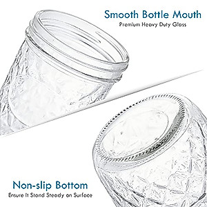 YEBODA 16 oz Mason Jars Wide Mouth Canning Jars 12 Pack Glass Jars with Silver Metal Airtight Lids and Bands for Jam, Honey, Wedding Favors, Shower Favors, Yogurt, Sauces, Overnight Oats