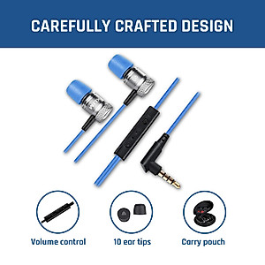 KLIM Fusion Earbuds with Microphone - New - Innovative: in-Ear with Memory Foam - Long-Lasting Wired Ear Buds - Earphones with Mic and 3.5mm Jack - Green