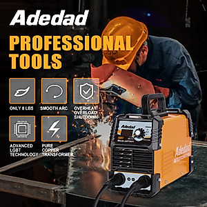 Adedad Welding Machine 160Amp, 110/220V Stick ARC Welder Machine, IGBT Inverter Digital Display LCD MMA Welder, Built-in Hot Start ARC Force Portable Electric Welding Machine, Beginner Welder Kit
