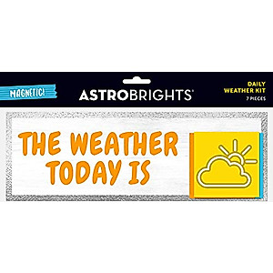 Astrobrights 7-Piece Daily Weather Kit, Pre-Assembled, 1 Backer Board with Magnet/6 Di-Cut Icons with Magnets, Assorted Colors (91769)