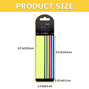 Tofficu 2 Boxes Sticky Note Pads Set Long Page Markers Index Tabs Colored Bookmarks Fluorescence Page Marker Style 2