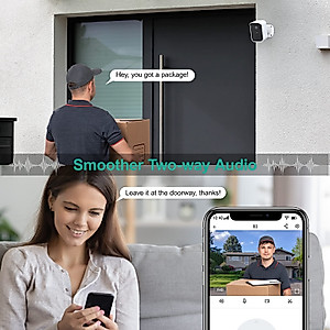 wansview Wireless Security Camera Outdoor, 1080P HD Wireless Rechargeable Battery Powered WiFi Home Security Camera, 2 Way Audio, Waterproof, Cloud Storage B3