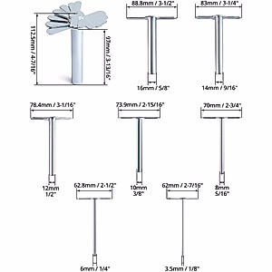 QWORK Cork Rubber Stopper Borer Tool, 7 Piece Cork Borer Set