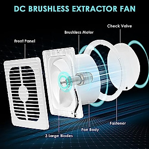 Solar Powered Exhaust Fan, 22W Solar Panel with 8" Solar Brushless Fan for Outside, Shed Ventilation, Greenhouse, Chicken Coop, Pet Houses, Garage