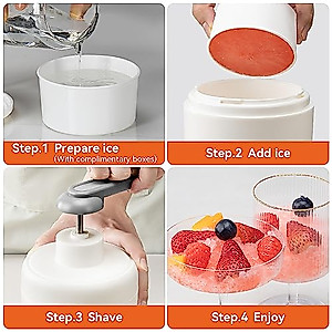 KEOUKE Manual Ice Shaver Portable Snow Cone Machine Shaved Ice Maker Ice Crusher with 3 Free Ice Boxes