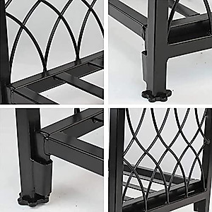 MYFIREPLACEDIRECT Firewood Rack with Log Bag Fireplace Log Holder Indoor Outdoor Wood Storage Log Rack Decorative Heavy Duty Steel Firewood Carrier Stove Bracket Stacking Rack