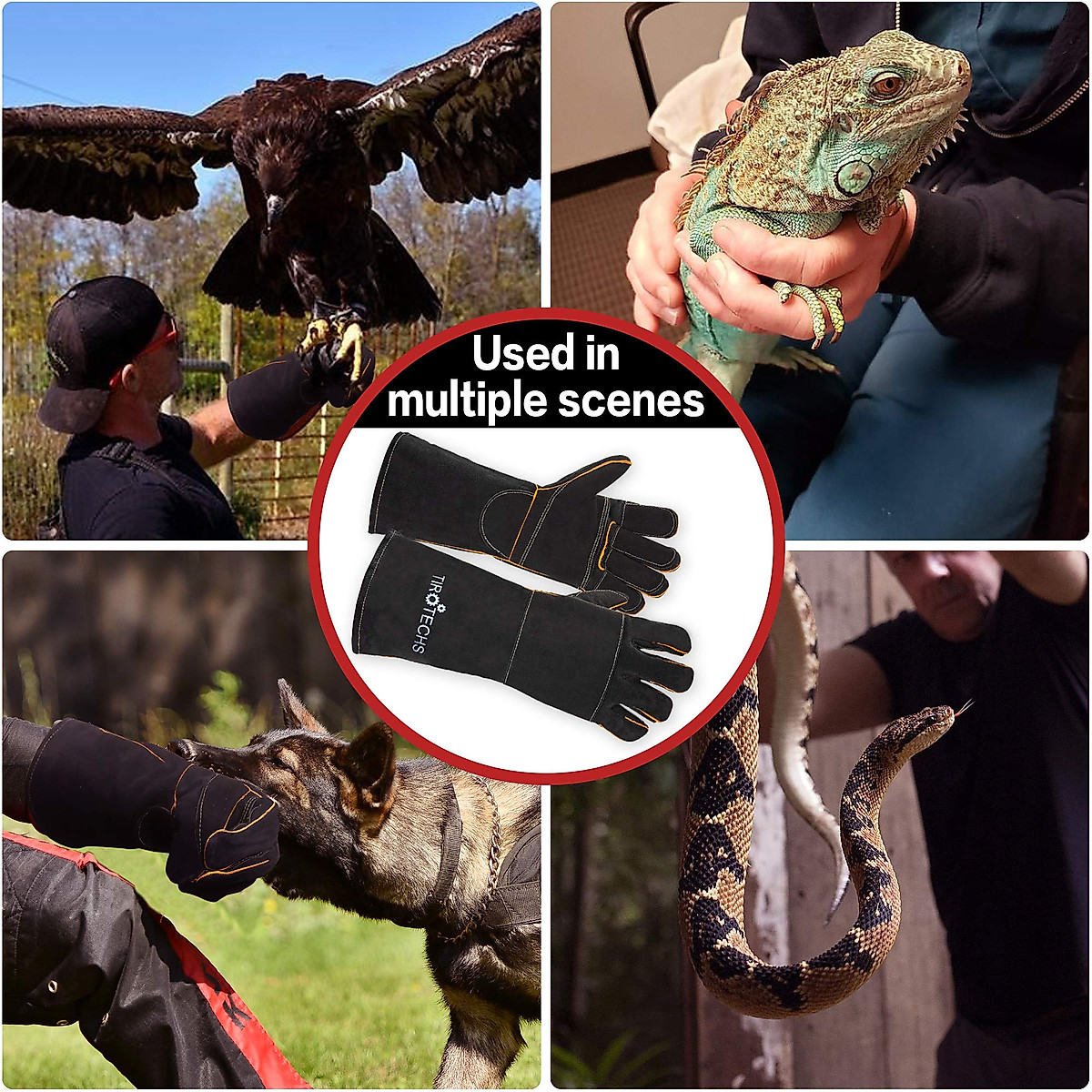 TIROTECHS Build Trust & Protect Your Hands - Bite-Proof Animal Handling Gloves for Safe & Loving Pet Care with Dogs and Cats