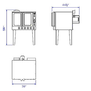 Commercial Convection Oven, 240V Single Phase, 10,000Watt, Single Deck, Four Legs, Restaurant Kitchen Bakery COE1