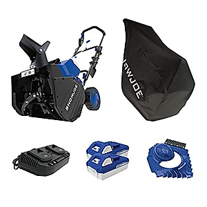 Snow Joe 24V-X2-SB18-TV1 24-Volt IONMAX Snow Blower Bundle (w/ 2 x 4.0-Ah Batteries, Dual Port Charger, Cover, Ice Dozer)
