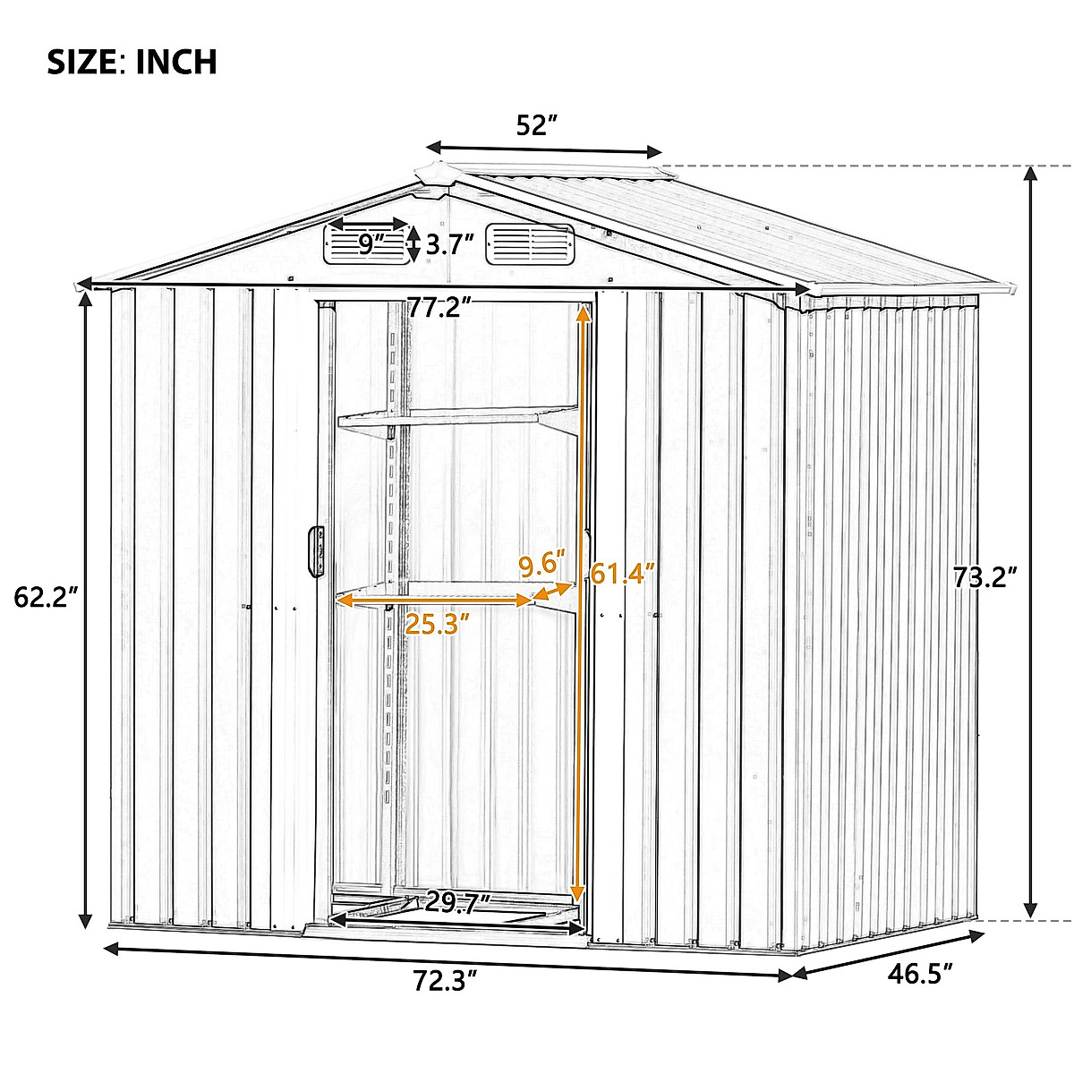 Merax Outdoor Storage Shed, 6 x 4 FT Metal Garden Shed Steel Tool Shed Storage House with Adjustable Shelf and Lockable Door,Tool Cabinet with Vents and Foundation for Backyard, Patio & Lawn, Brown