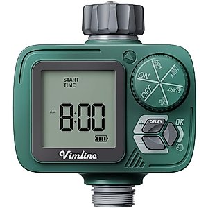 Sprinkler Timer, Vimlinc Programmable Water Timer for Garden Hose with Rain Delay, Manual, Automatic Watering System, Hose Timer for Lawns Pool, Waterproof Digital Irrigation Timer System, 1 Outlet
