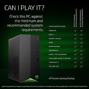HP 2021 Newest Pavilion Gaming Desktop Computer, AMD 6-Core Ryzen 5 5600G Processor (Up to 4.4 GHz), AMD Radeon RX 5500, 16GB RAM, 512GB PCIe NVMe SSD, Mouse and Keyboard, Win 10 Home + HDMI Cable