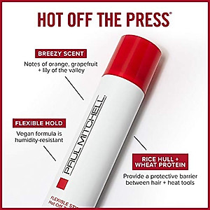 Paul Mitchell Hot Off The Press Thermal Protection Hairspray, Perfect Prep + Finish For Heat Styling, For All Hair Types, 6 oz.