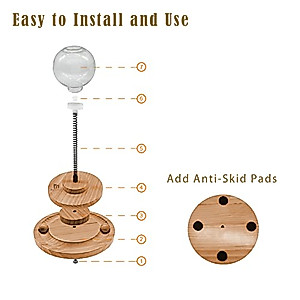 Marchul Cat Food Toy Interactive Cat Toys for Indoor Cats Double 2-Layer Circle Ball Track with Cat Sping Treat Ball Automatic Cat Toy Slow Feeder Treat Toy