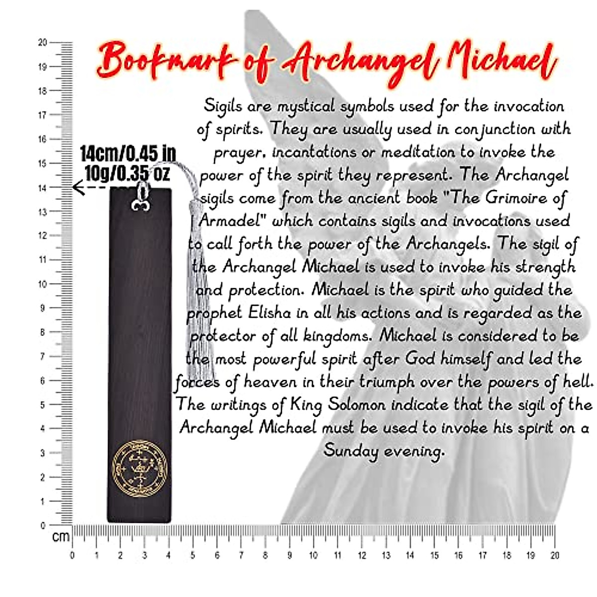 Saint Michael Bookmark | Wooden Carving Bookmarks | St Michael Book Markers | Archangel Michael Book Marks | Wood Bookmark | Graduation Gifts, Best Friend Gifts