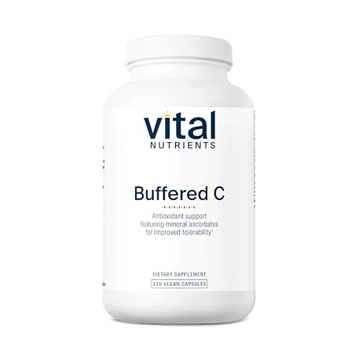 Vital Nutrients Buffered Vitamin C 500mg | Vegan Gentle Vitamin C for Sensitive Individuals* | Immune Support Supplement* | Gluten, Dairy and Soy Free | Non-GMO | 220 Capsules