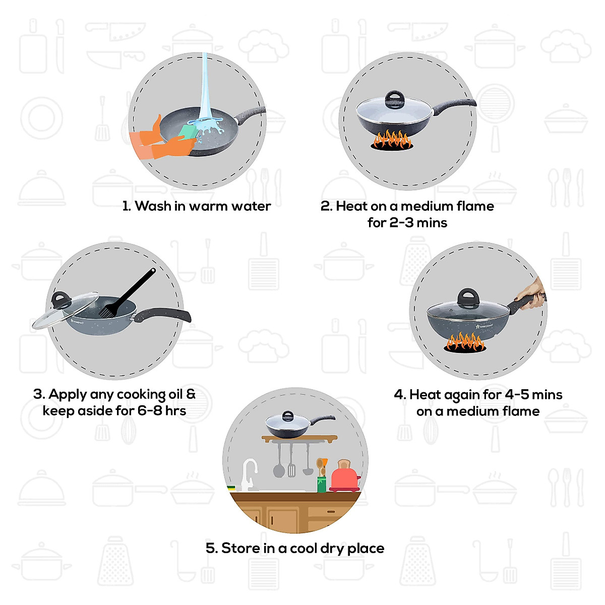 Wonderchef Granite Wok with lid