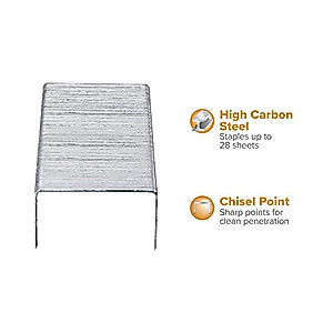 Bostitch Premium Staples for Jam-Free Stapling, 0.25 Inch, Full Strip, 5,000 Staples/Box