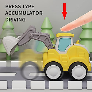 Deejoy Cars Toys for 1 2 3 4 Year Old Boys - 4 Pack Construction Trucks Push Go Car Toddler Toys Age 1-2,Friction Powered Car Vehicle Toys for Toddlers 1-3,Birthday Gifts Baby Kids Girls 12-18 Months