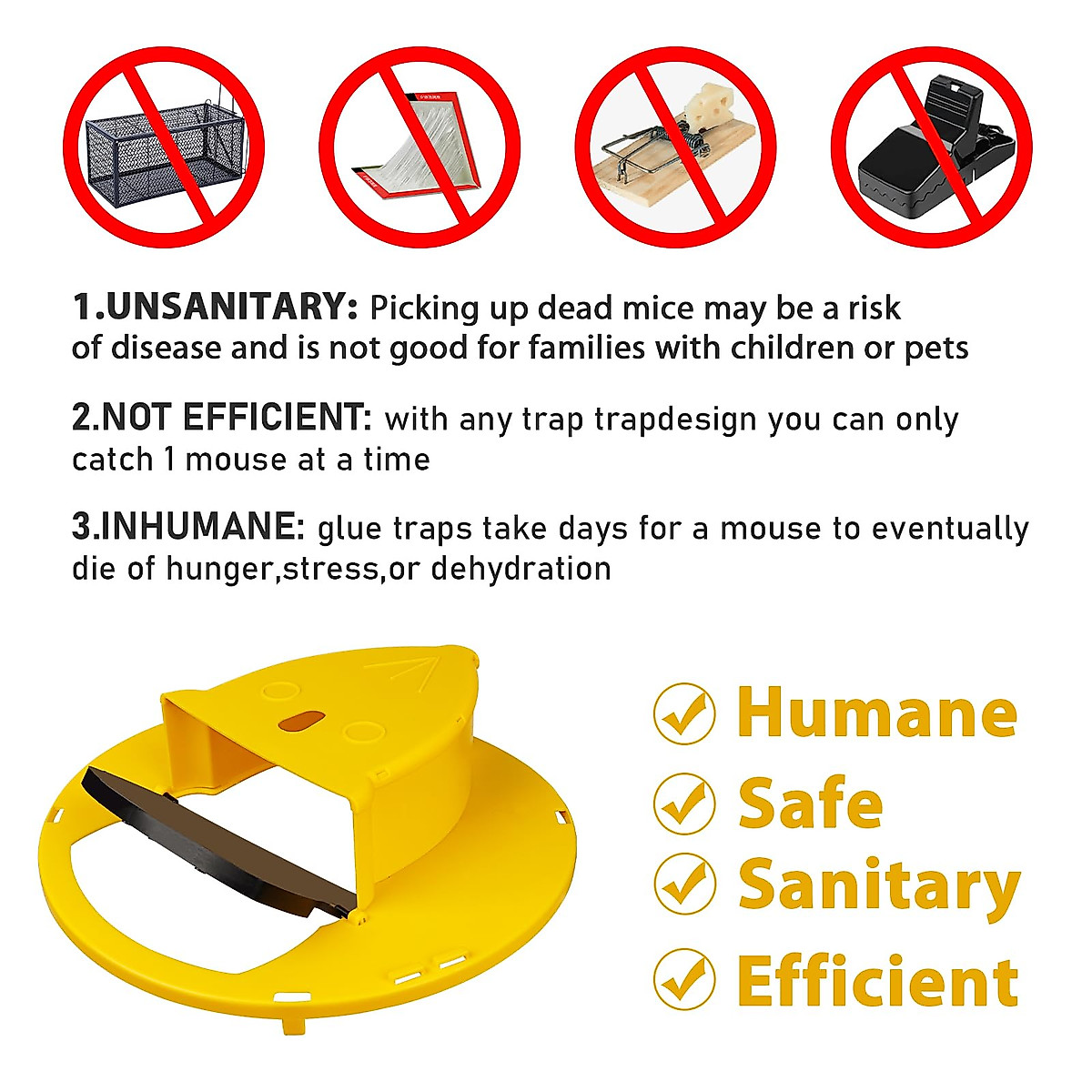 Mouse Trap Bucket,Bucket Lid Mouse Rat Trap, Reusable Humane Mouse Traps for Indoor Outdoor，Automatic Reset Bucket Lid Mouse Trap，5 Gallon Bucket Compatible（2 Pack cat Style）