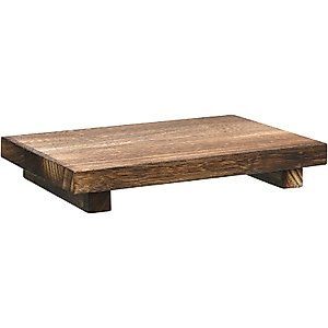 Nuogo Wood Riser Tray Soap, Stand Soap Tray for Kitchen Sink, Wood Pedestal for Kitchen Counter Sink Stand Decorative Rustic Bathroom Dishes Plant Bottles Candles Display(9 x 6 Inch,Brown)