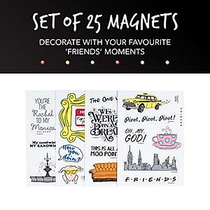 Paladone Friends TV Show Quotes and Icon Magnets for Refrigerators and Lockers (Set of 25), Central Perk, Pivot, You are My Lobster