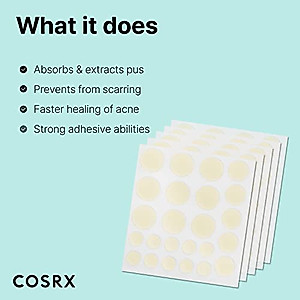 COSRX Acne Pimple Patch Absorbing Hydrocolloid Original 3 Size Patches for Blemishes and Zits Cover, Spot Stickers for Face and Body, Not Tested on Animals, No Toxic Ingredients (120 Count (Pack of 5))