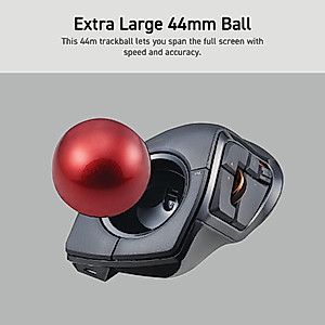 ELECOM DEFT PRO Trackball Mouse, Wired, Wireless, Bluetooth 3 Types Connection, Ergonomic Design, 8-Button Function, Red Ball, Windows11, MacOS (M-DPT1MRXBK)