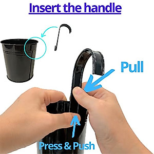 LaLaGreen Railing Planter 10 Pack, 6 Inch Hanging Flower Pot Black, Outdoor Large Metal Iron Fence Bucket, Balcony Garden Wall Deck Porch Patio Rail Decor Hanger Hook Farmhouse Balcony 6'''' (15cm)