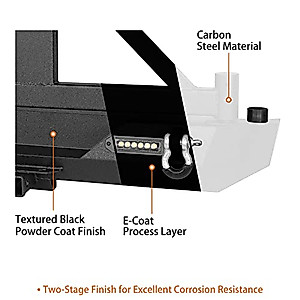 Hooke Road Wrangler TJ Rear Bumper with Tire Carrier + Front Bumpers Combo Compatible with Jeep Wrangler TJ 1997-2006