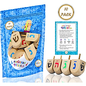 Let's Play Dreidel The Hanukkah Game 2 Extra Large Wood Dreidels Instructions Included
