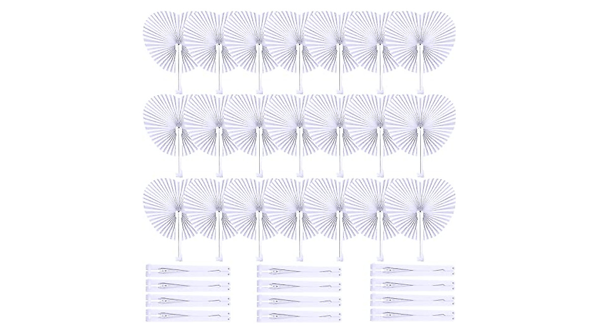 150 Heart Shaped Wedding Paper Fans - Elegant Party Decor