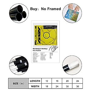 Post Rapper Malone Poster Beerbongs And Bentleys Album Cover Posters Canvas Poster Bedroom Decor Sports Landscape Office Room Decor Gift Unframe: 12x18inch(30x45cm)